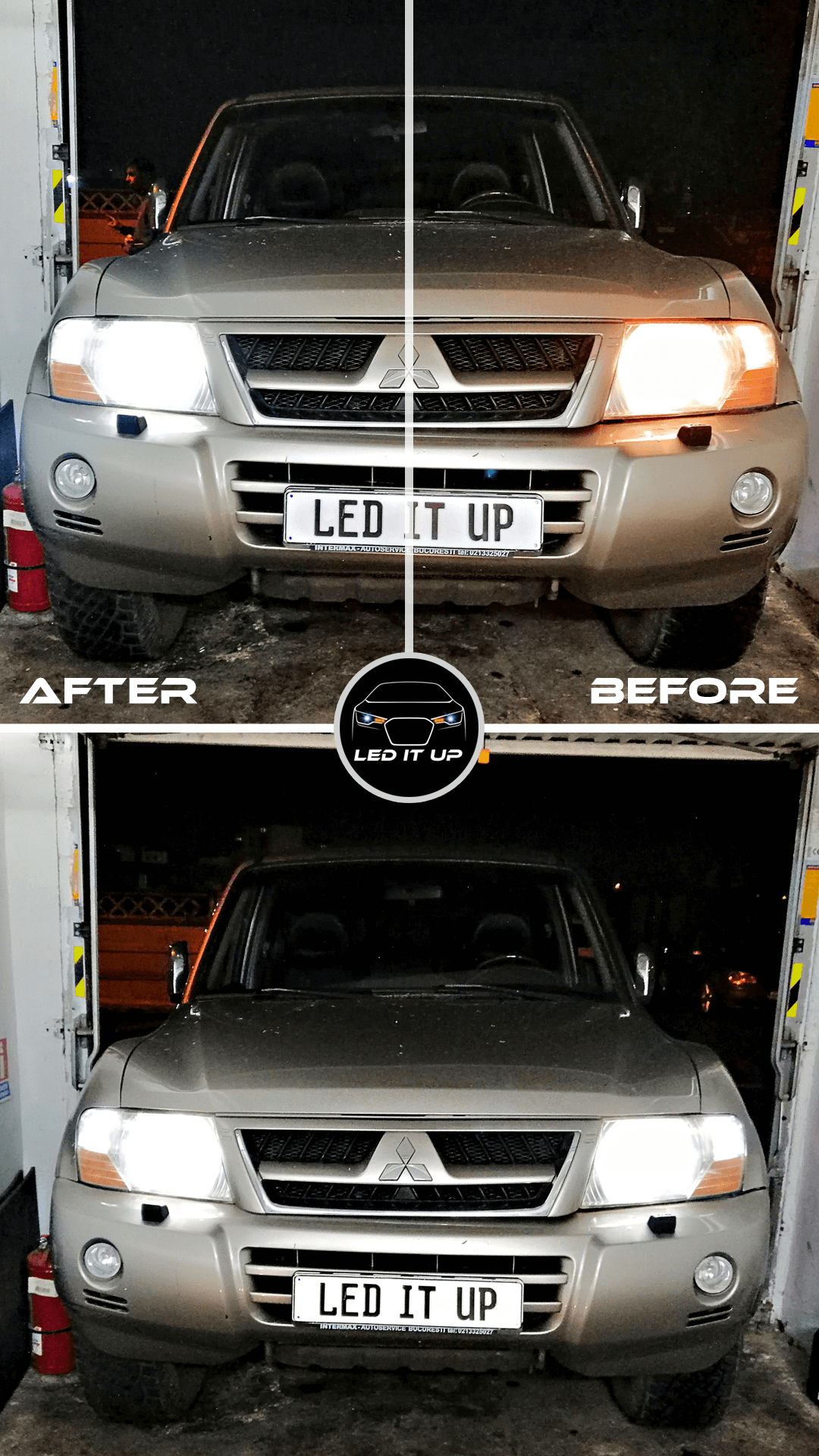 Faza scurta & Faza lunga Mitsubishi Pajero 3rd. Gen. V60 (2002) – Led It Up